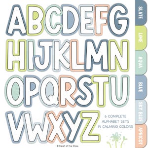 Hello Calm Classroom Bulletin Board Letters and Numbers | Editable ...
