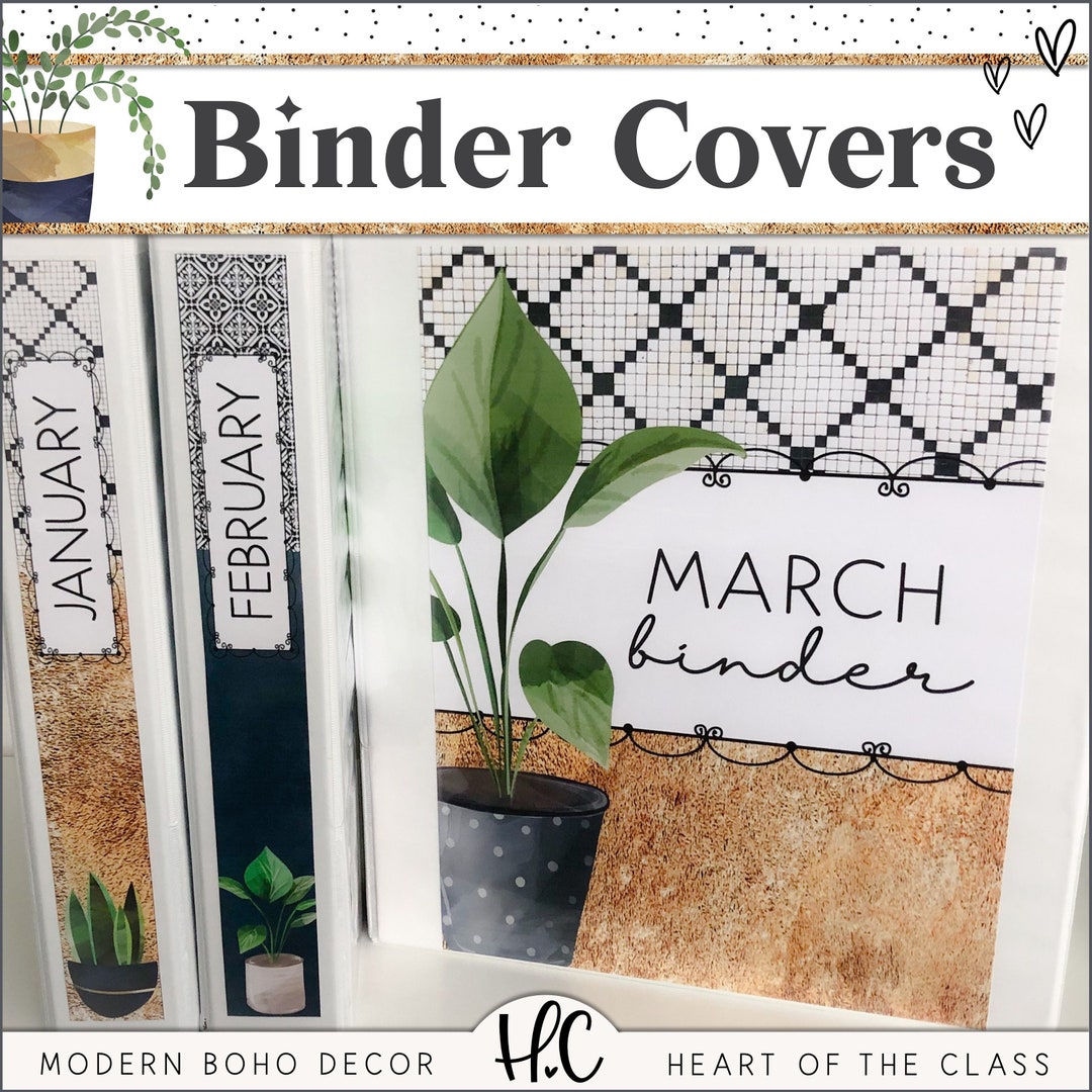 Binder Covers and Spines Boho Plants Classroom Decor - Etsy