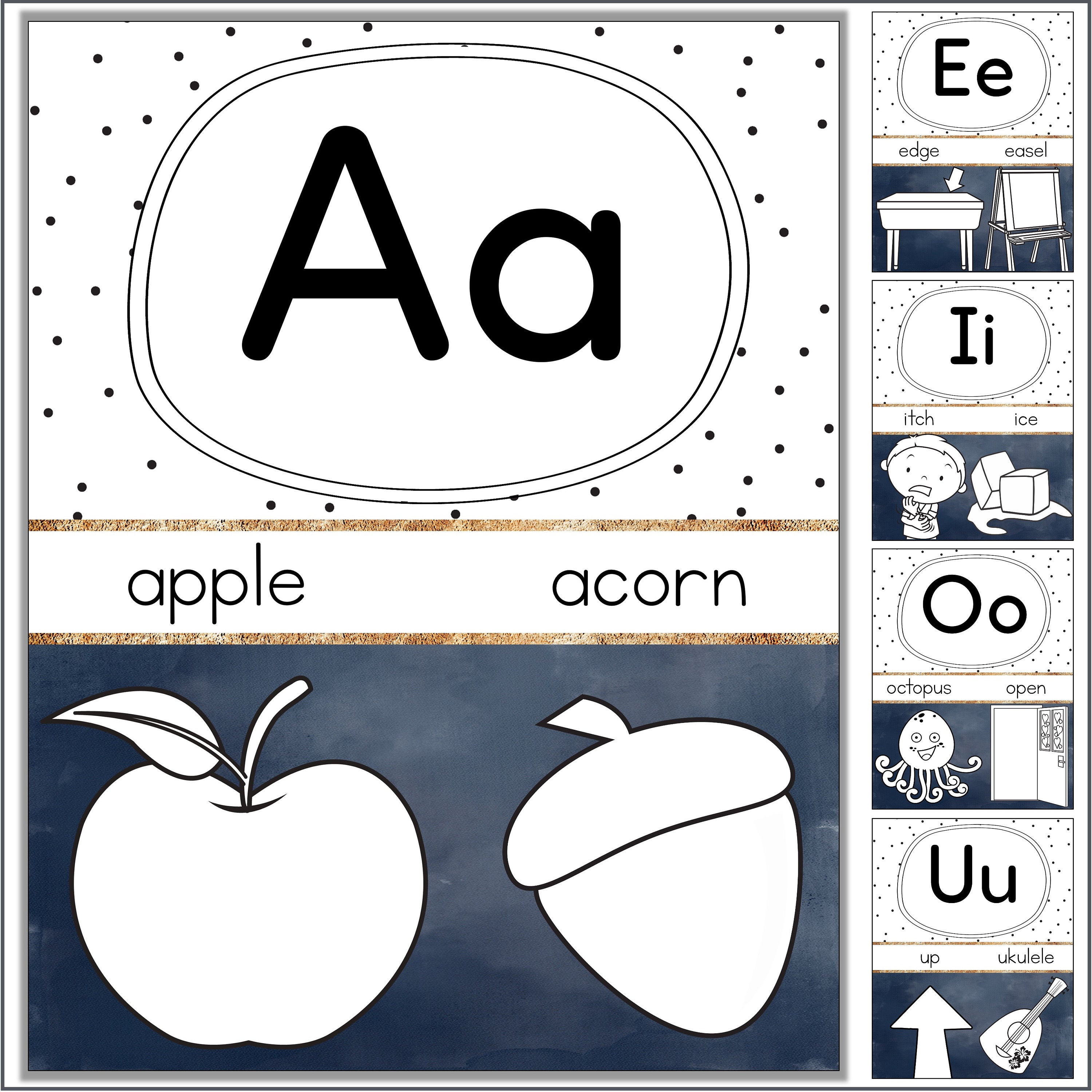 Modern Boho Classroom Alphabet Posters With Graphics Printable Alphabet ...