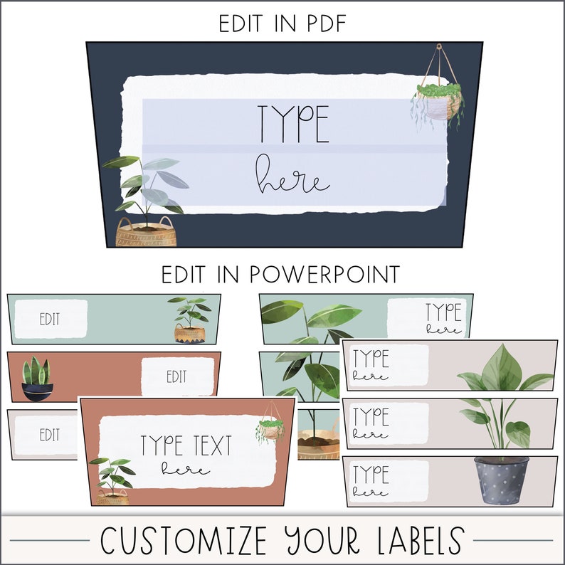 Rolling Cart Editable Labels Cart Labels for Modern Boho - Etsy
