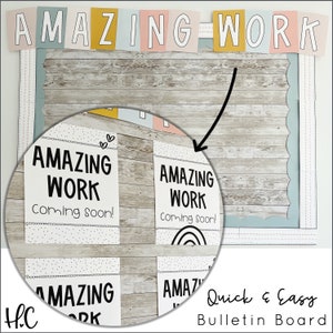 Amazing Work Coming Soon Bulletin Board | Back to School Bulletin Board ...