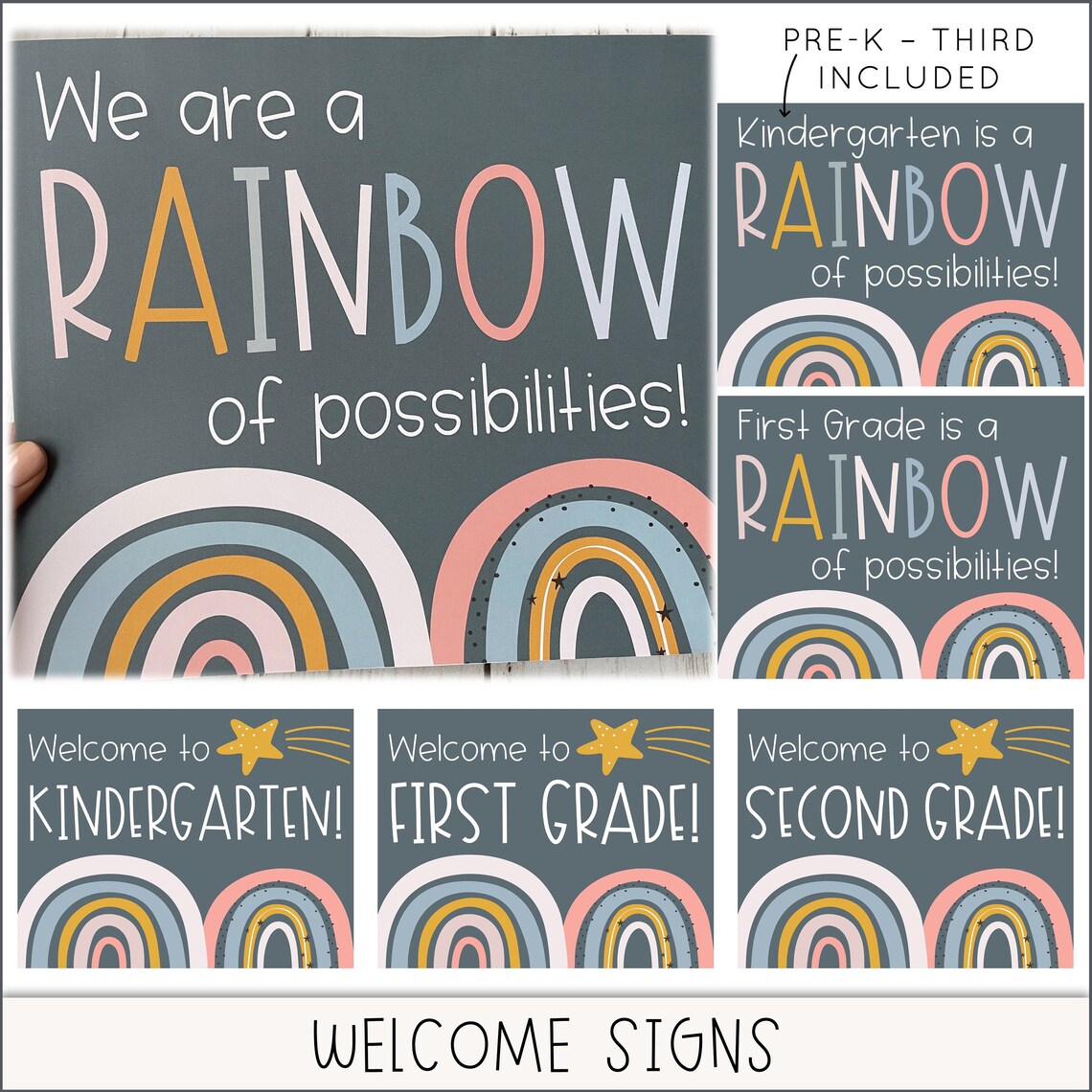 Classroom Door Decor | Editable Door Decor for Boho Rainbow Classroom ...
