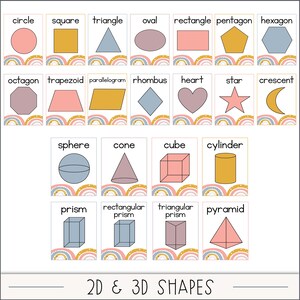 Shape Posters 2D and 3D Shape Posters Boho Rainbow - Etsy Canada