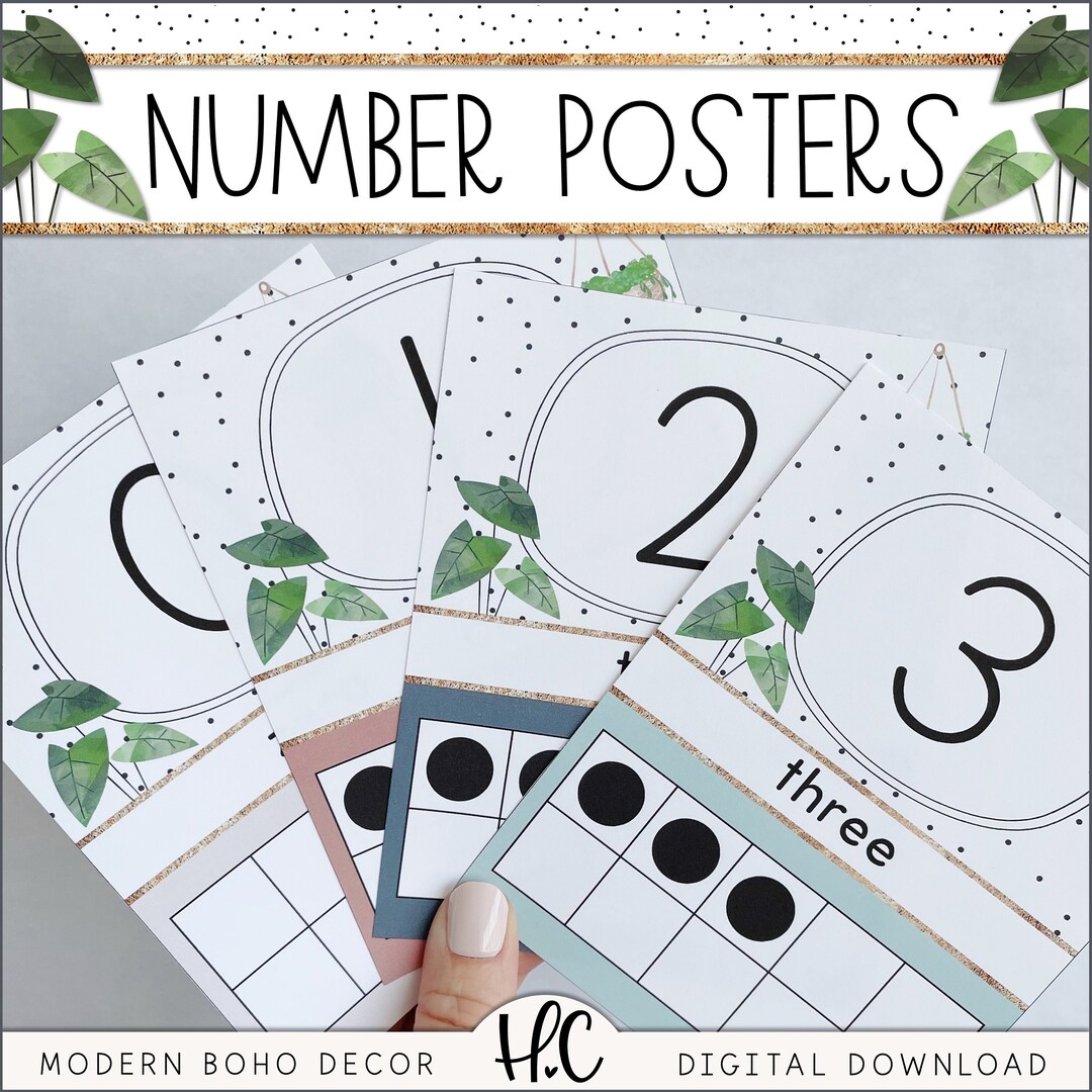 Boho Number Posters Ten Frame Posters Number Line Boho - Etsy