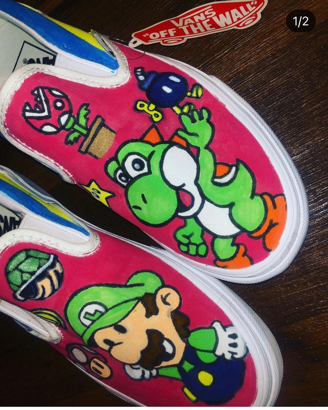 Customizable Mario Vans - Etsy