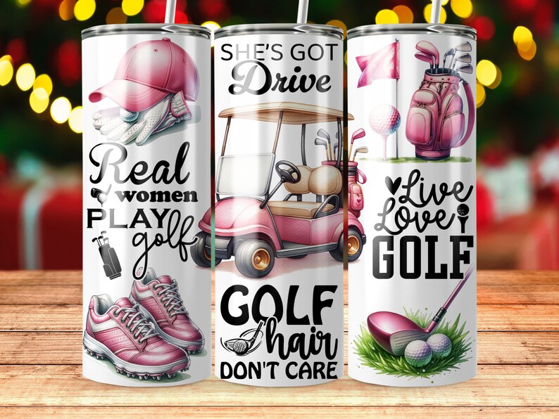 Women Golf Quotes Tumbler Wrap PNG, Girl Golfing Life 20 Oz Skinny ...