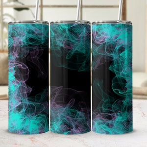 Turquoise Lavender Smoke Tumbler Png, 20 Oz Skinny Tumbler Wrap ...
