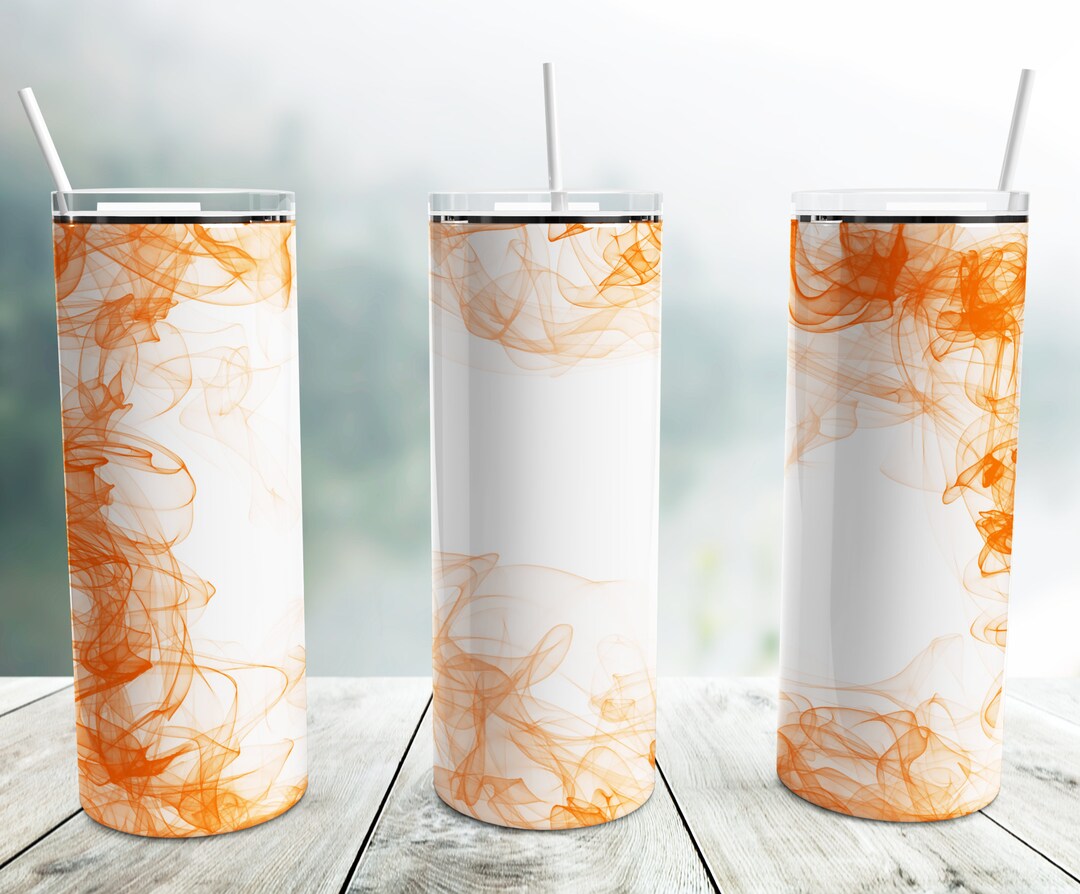 Orange Smoke Tumbler Png, Orange White 20 Oz Skinny Tumbler Wrap ...