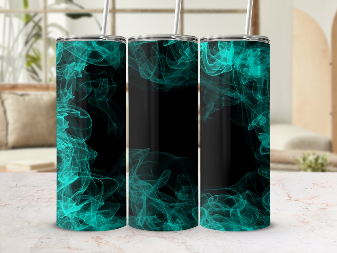 Turquoise Smoke Tumbler Png, 20 Oz Skinny Tumbler Wrap Sublimation ...