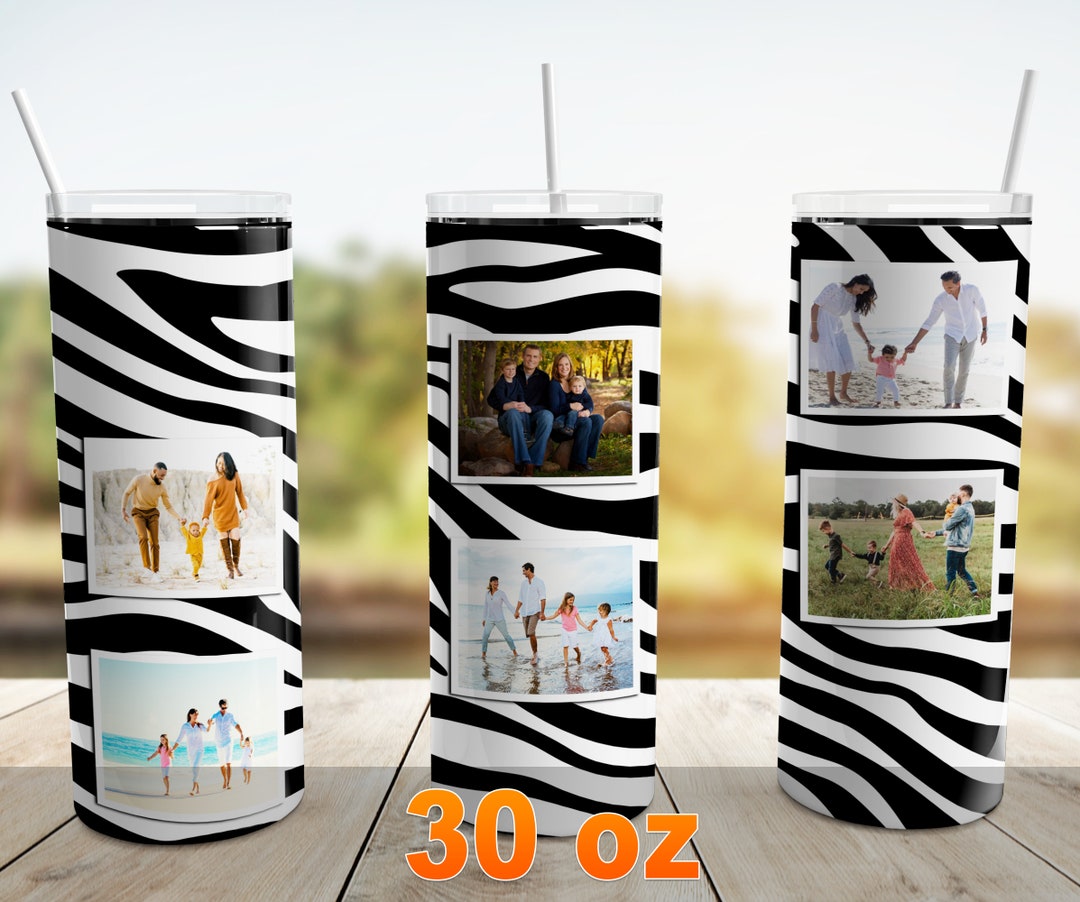 Zebra Tumbler Wrap PNG, Photo Collage Tumbler Png, Zebra Print 30 Oz ...
