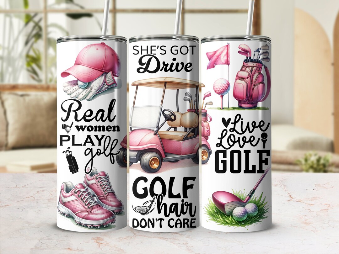 Women Golf Quotes Tumbler Wrap PNG, Girl Golfing Life 20 Oz Skinny ...