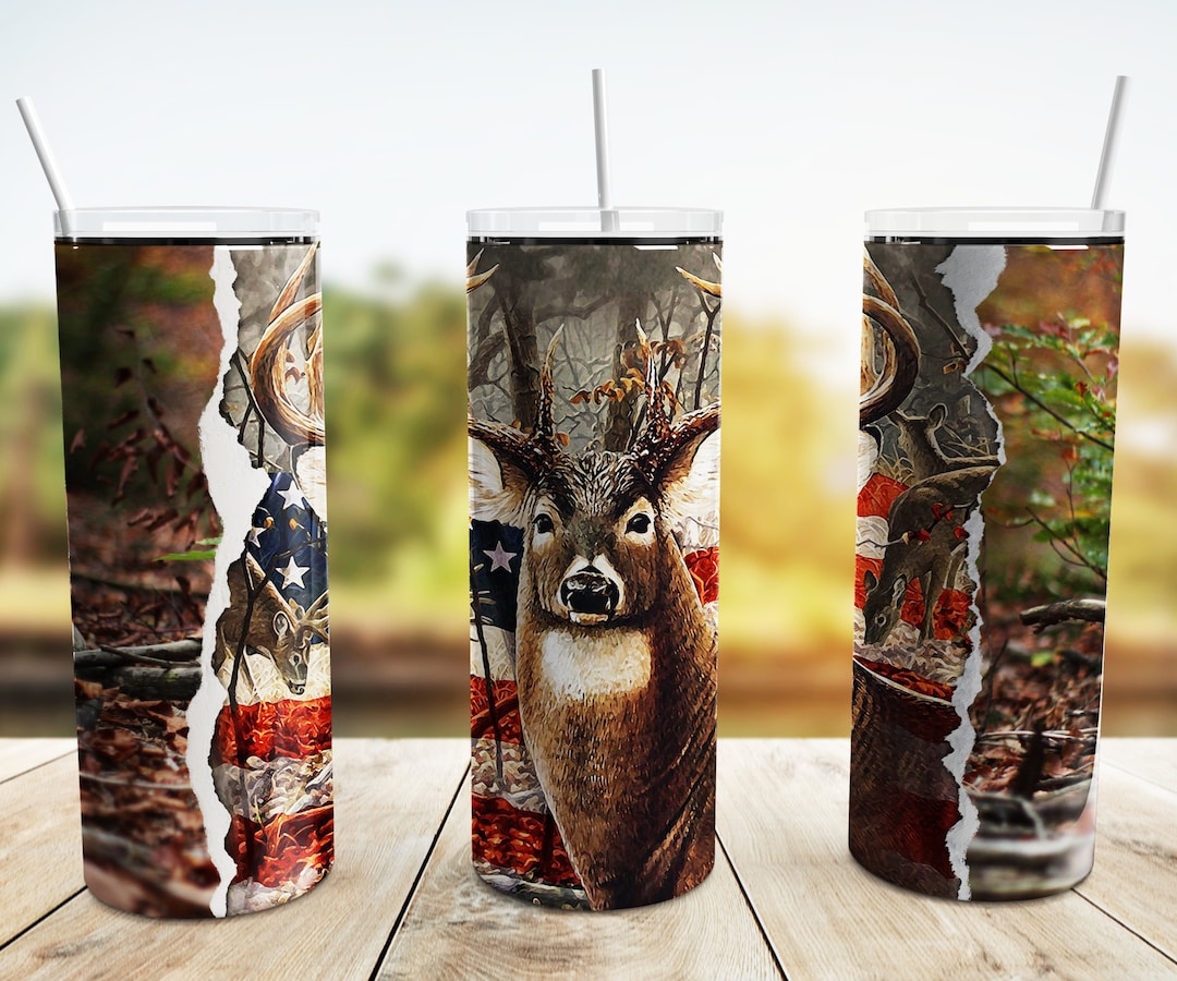Deer Hunting Tumbler Wrap PNG, Camo Hunt 20 Oz Skinny Tumbler ...