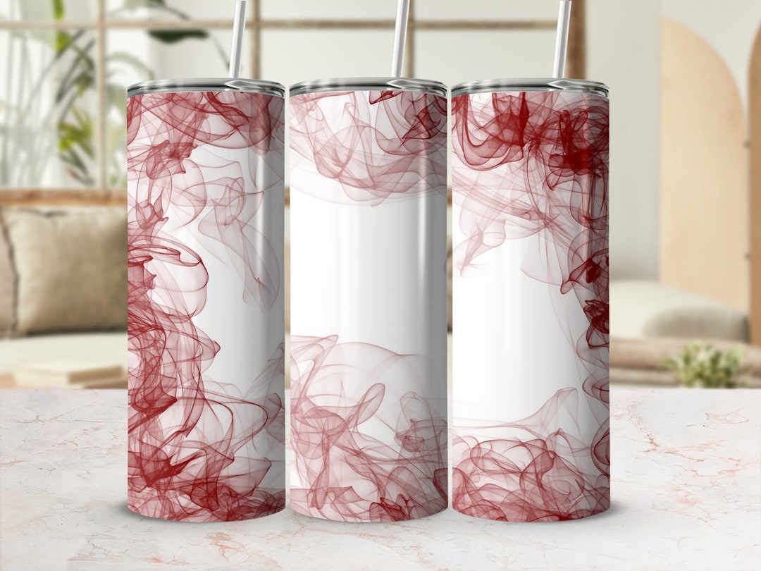 Maroon Smoke Tumbler Png, Maroon White 20 Oz Skinny Tumbler Wrap ...