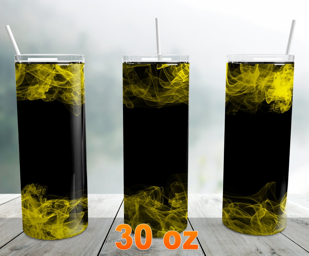 Yellow Smoke Tumbler Png, 30 Oz Skinny Tumbler Wrap Sublimation Design ...