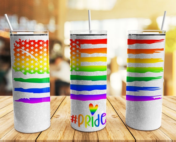 Pride Lgbt Tumbler Wrap Png 20 Oz Skinny Tumbler Gay Pride Etsy