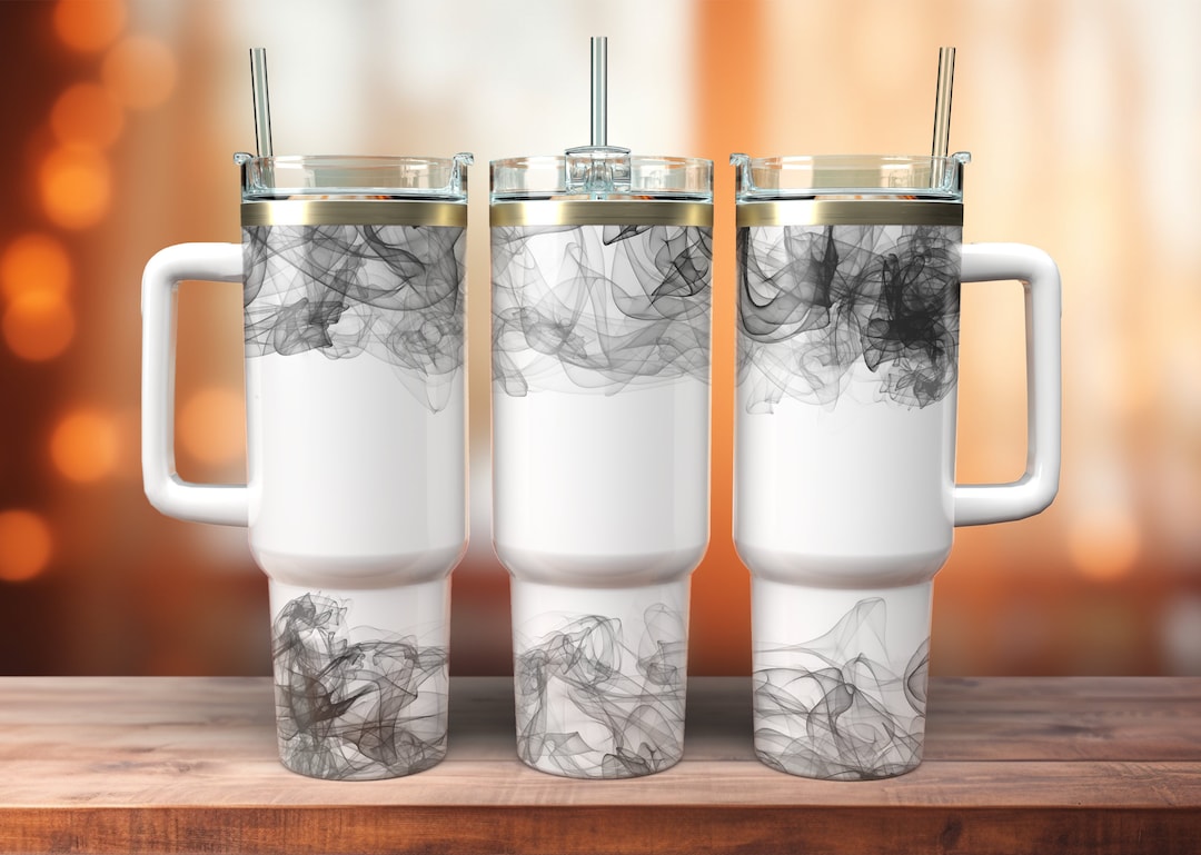 Black Smoke Tumbler Png, 40 Oz Quencher Tumbler Wrap Sublimation Design ...