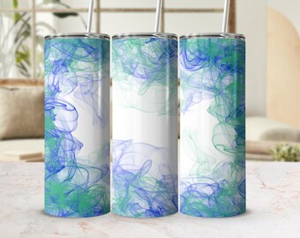 Blue Smoke Tumbler Png, 20 Oz Skinny Tumbler Wrap Sublimation Design ...