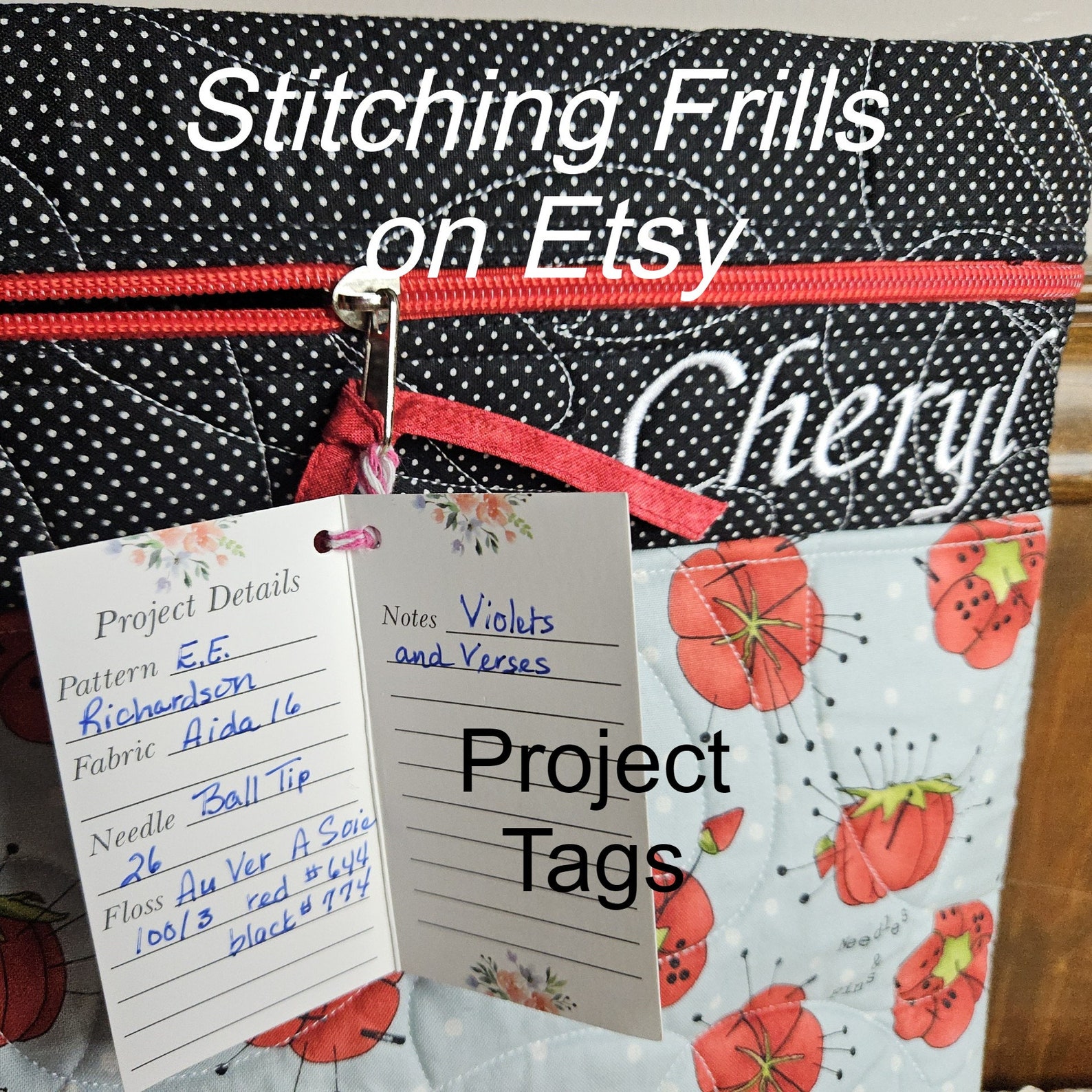 Cross Stitch Project Tags, Project Bag ID, Pattern Name, Stitching ...