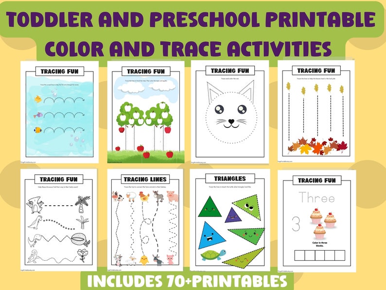 Preschool Tracing Worksheets/ Daily Activity Sheets for Daycare/ Hand ...