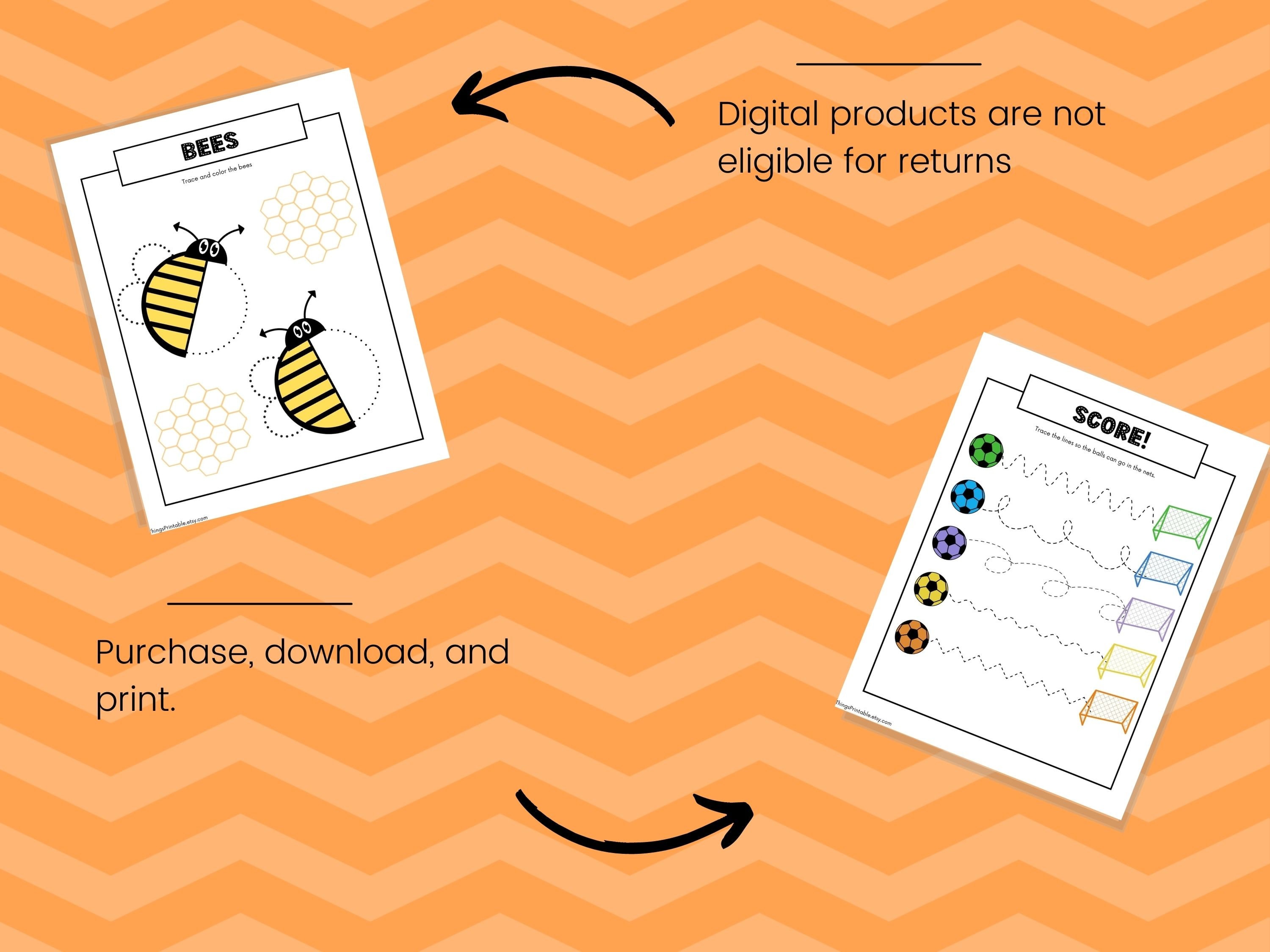 Preschool Tracing Worksheets/ Daily Activity Sheets for Daycare/ Hand ...
