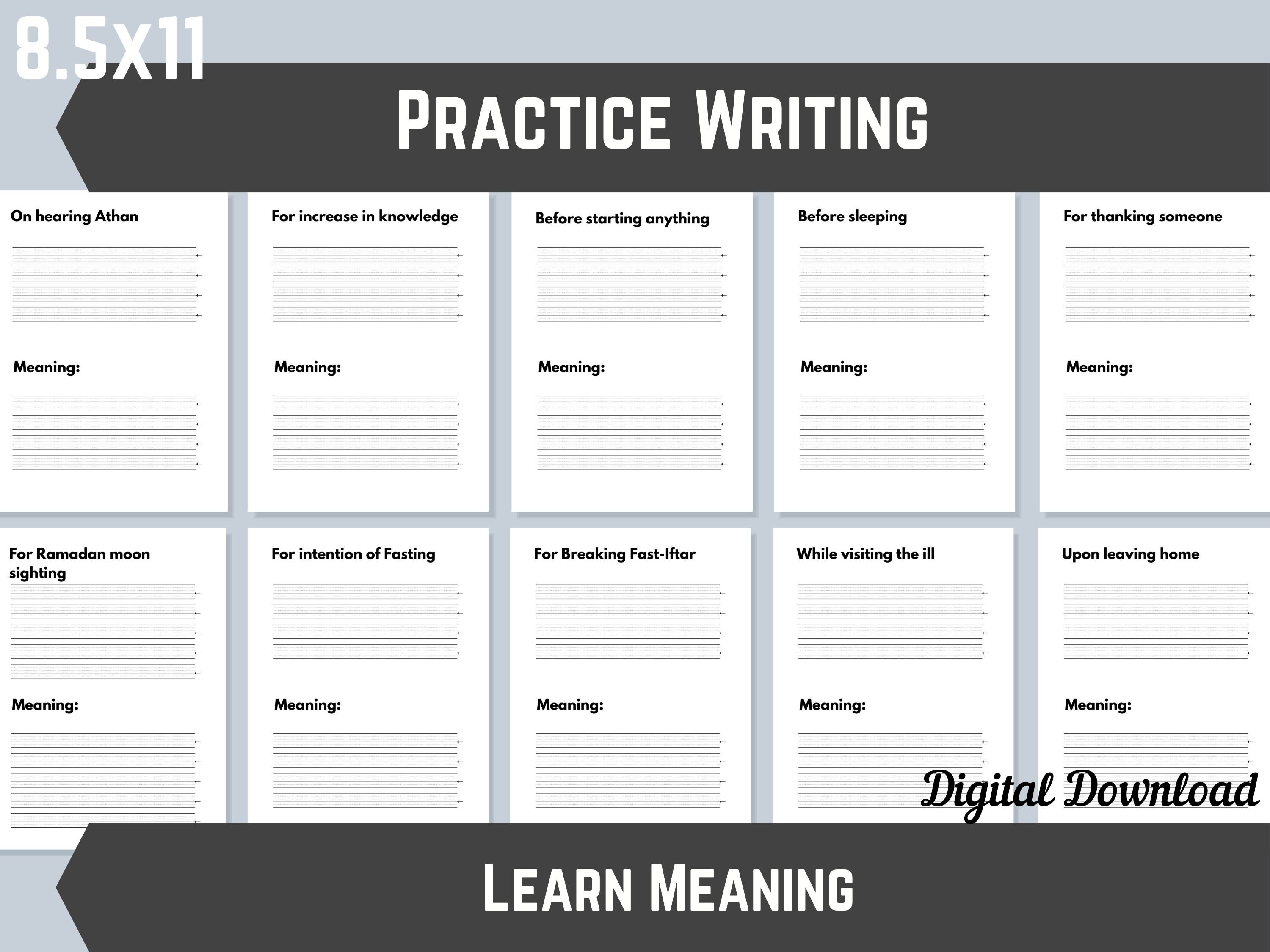 Dua Tracing Worksheets, Muslim Homeschool, Dua Book, Islamic Learning ...