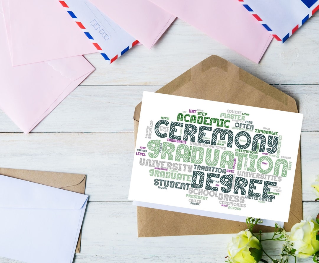 PRINTABLE Graduation Card, Graduation Decoration, Text Card ...