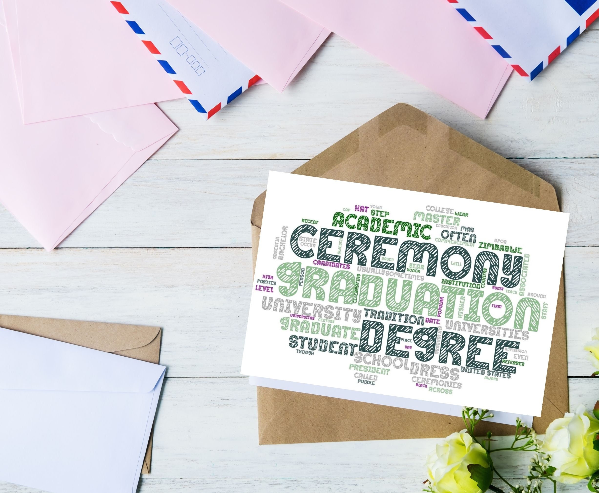 PRINTABLE Graduation Card, Graduation Decoration, Text Card ...