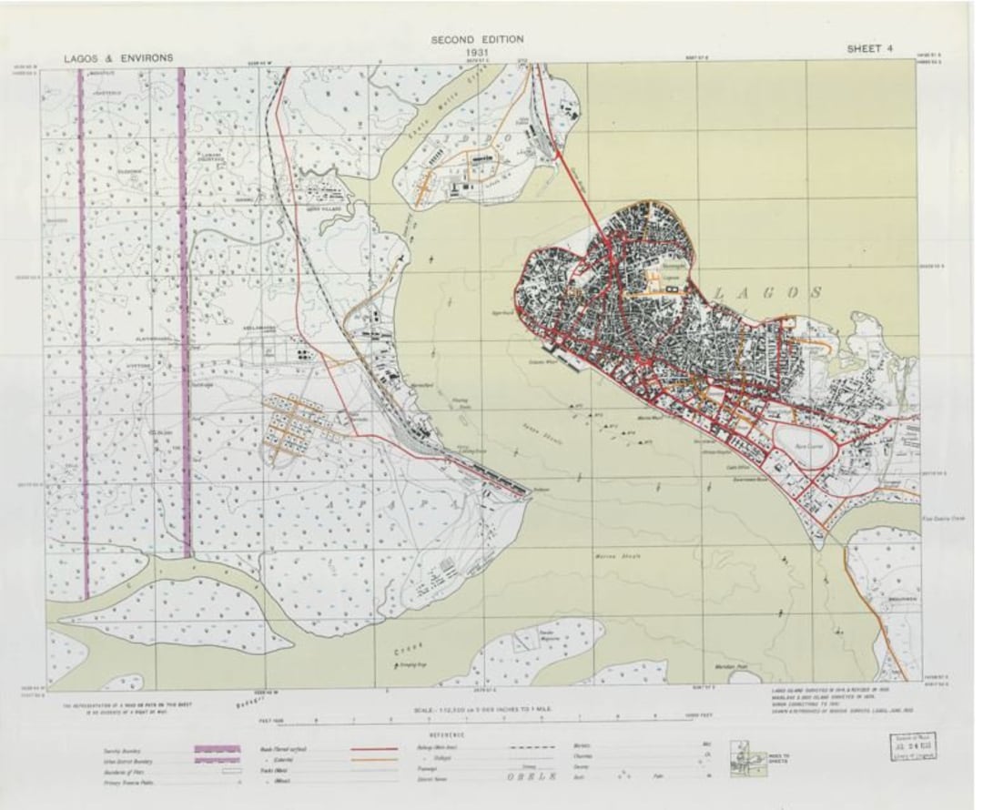 Set of Five Topographic Historic Maps of Lagos and Environs 1931 ...