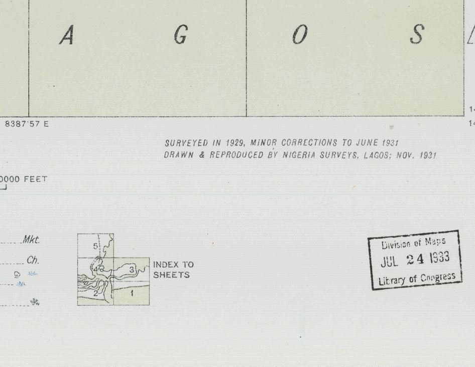 Set of Five Topographic Historic Maps of Lagos and Environs 1931 ...