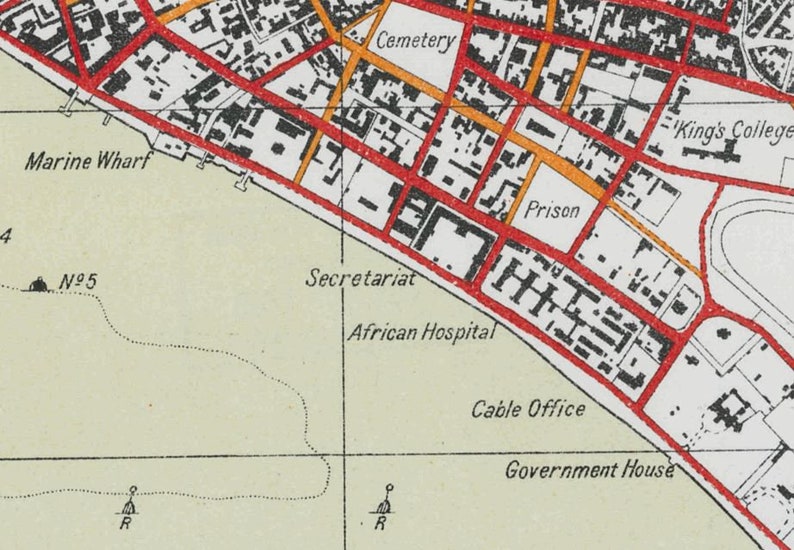 Set of Five Topographic Historic Maps of Lagos and Environs 1931 ...