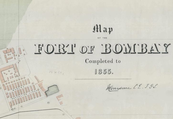 Map of the Fort of Bombay 1855 Digital (mumbai, India) - Etsy