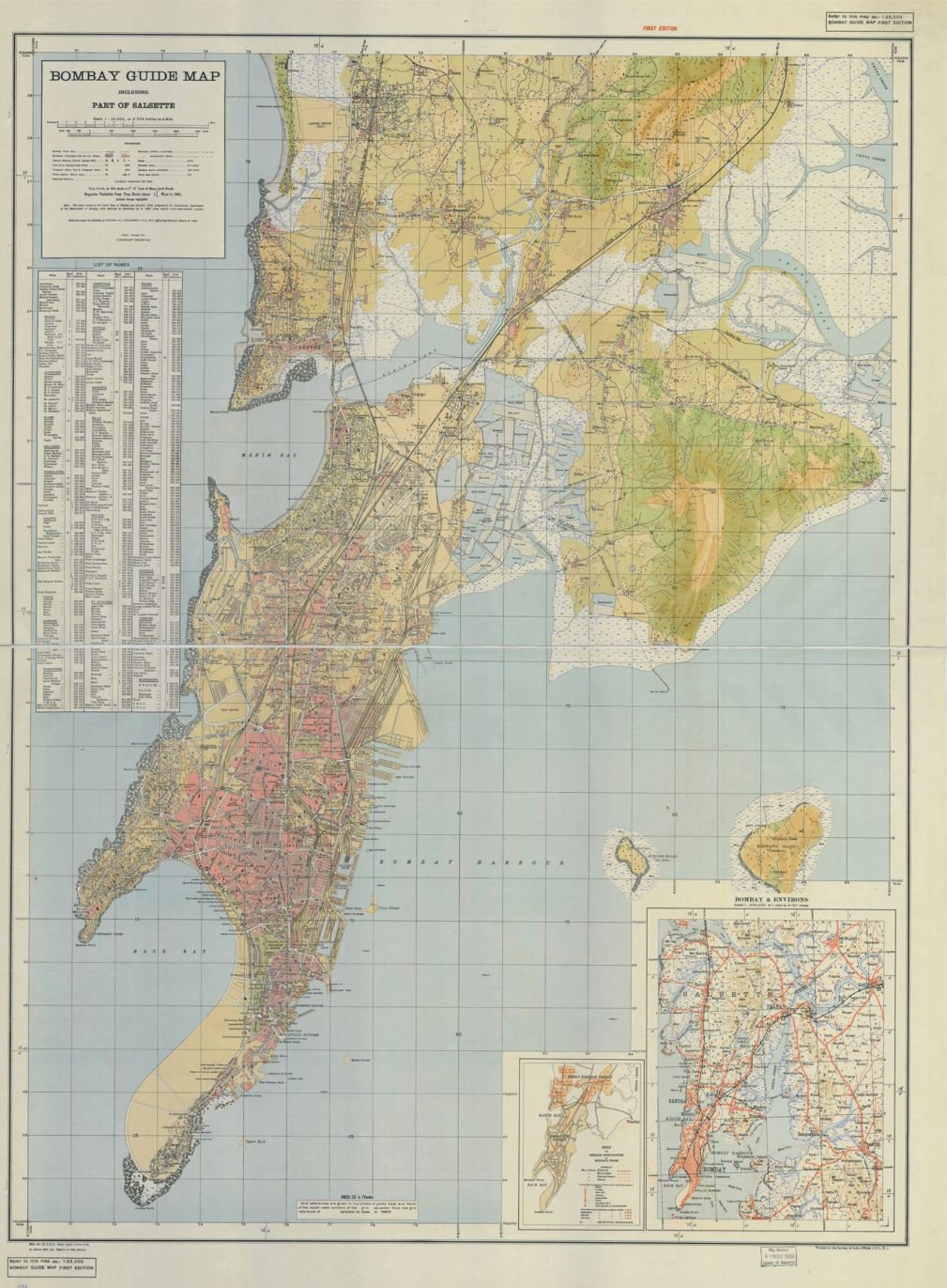 Bombay Guide Map 1942 Digital (mumbai, India) - Etsy