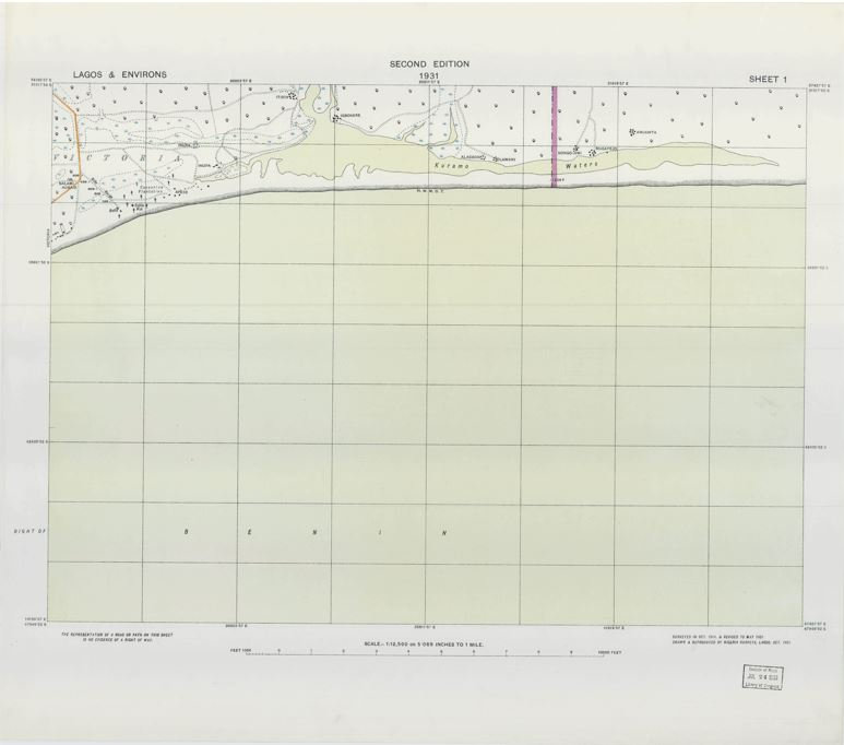 Set of Five Topographic Historic Maps of Lagos and Environs 1931 ...