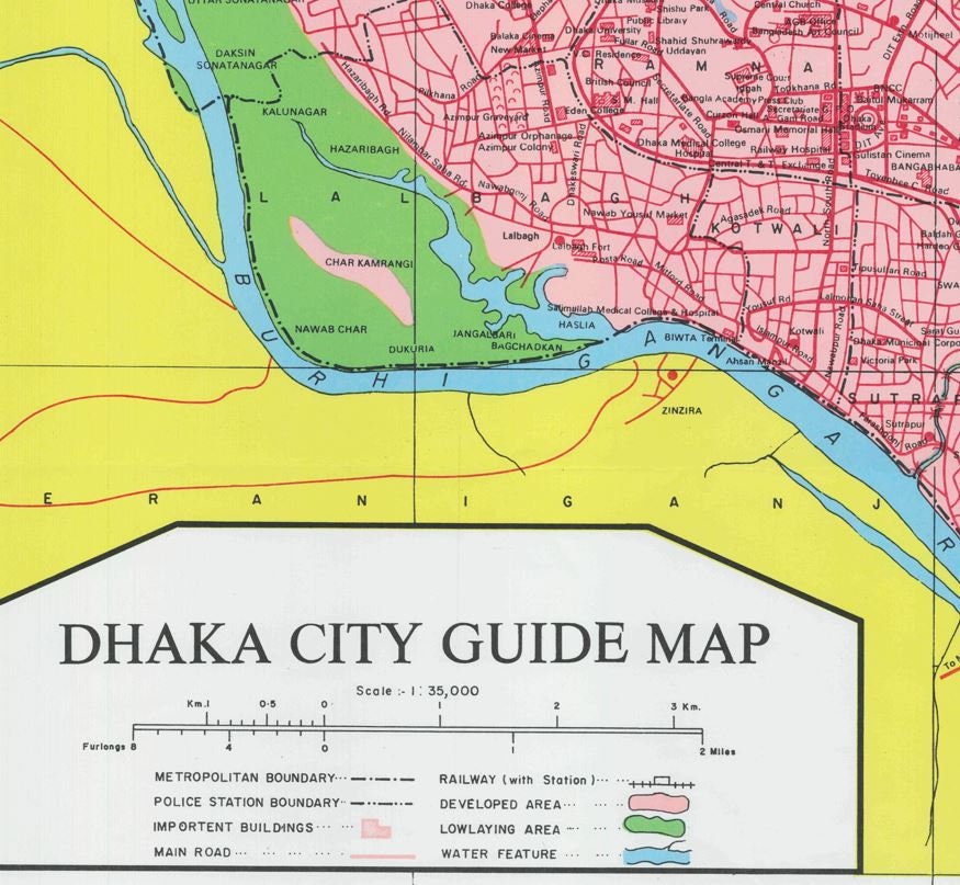 Dhaka Guide Map 1987 (bangladesh) Two-sided - Etsy