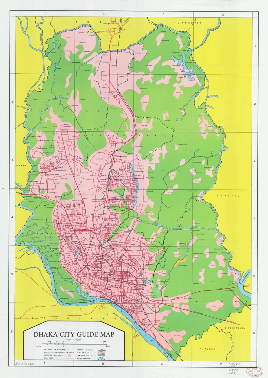 Dhaka Guide Map 1987 (bangladesh) Two-sided - Etsy