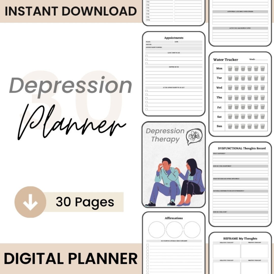 Depression Therapy Journal / Mental Health / Self Care Planner ...