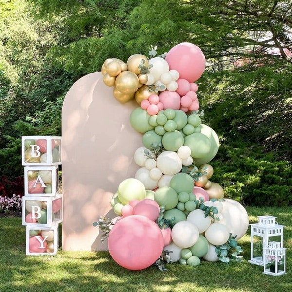 Rose Gold and Green Balloons - Etsy