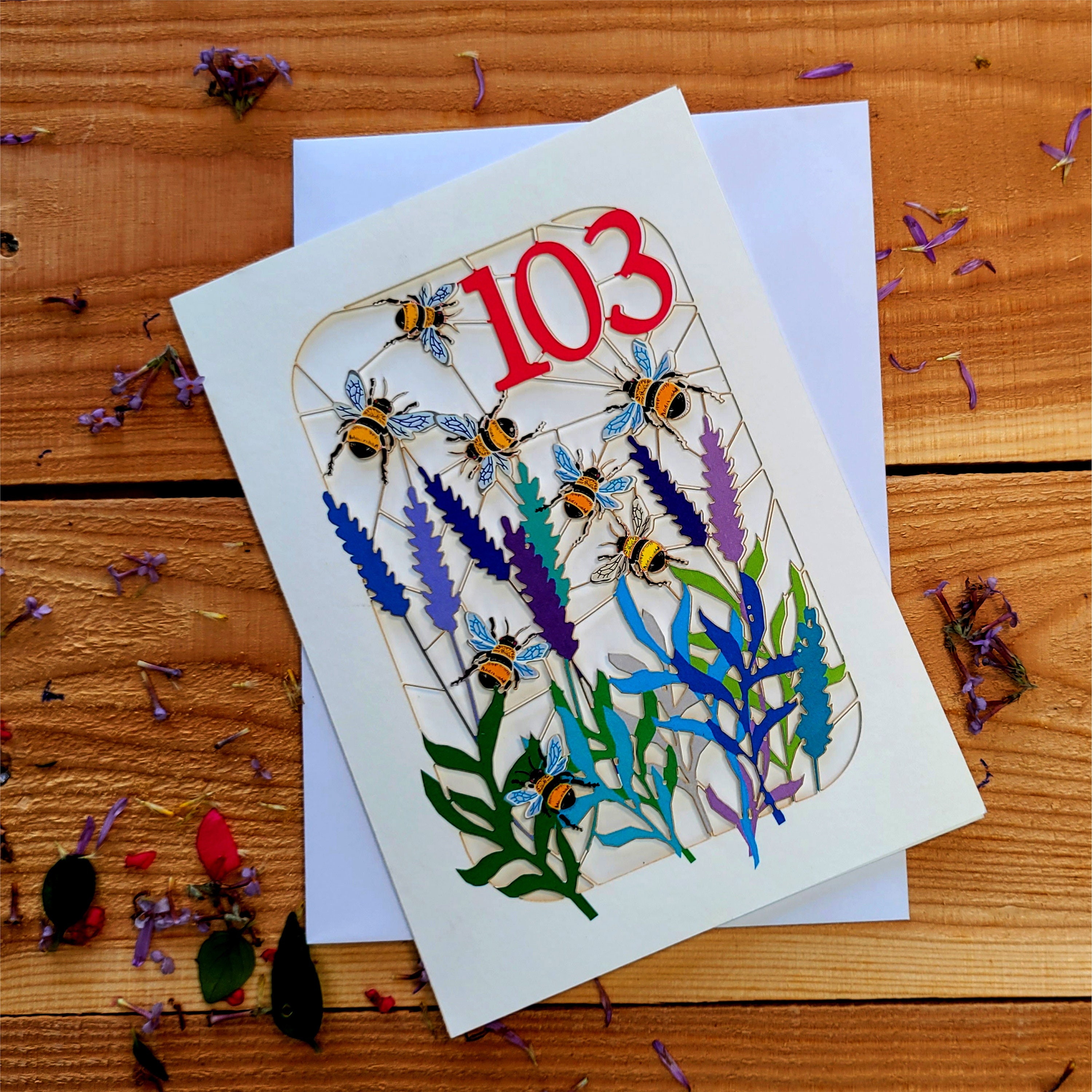 103rd Birthday Card Pink Age 103rd Card Bee Birthday - Etsy