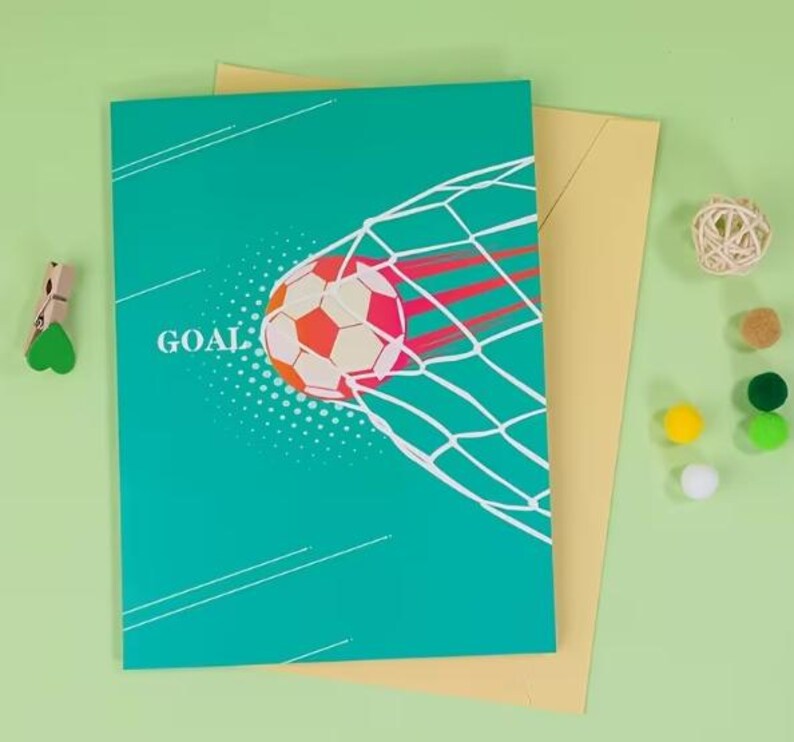 3D Football Birthday Card, Paper Carving Greeting, Personalized Message ...