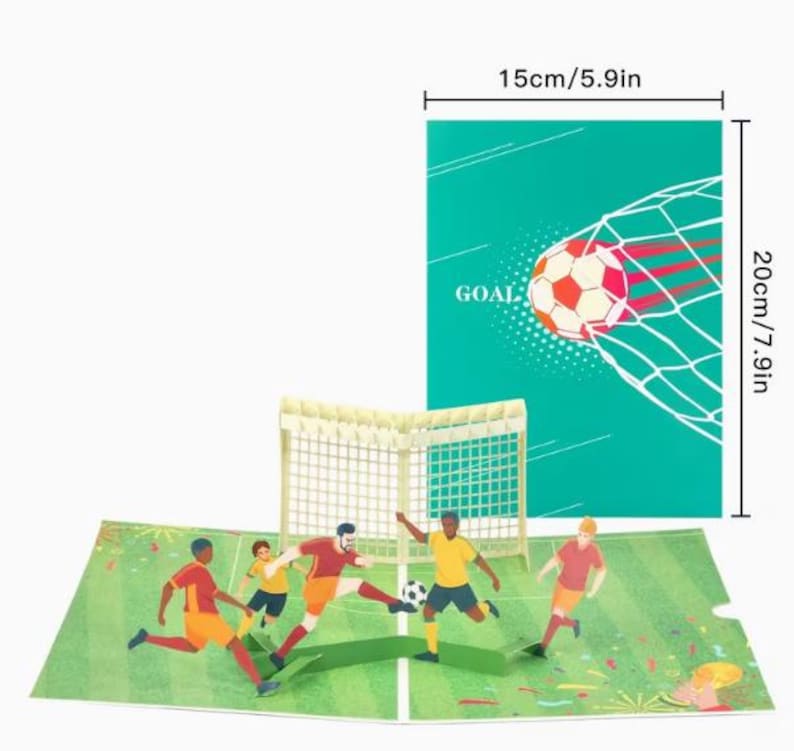 3D Football Birthday Card, Paper Carving Greeting, Personalized Message ...