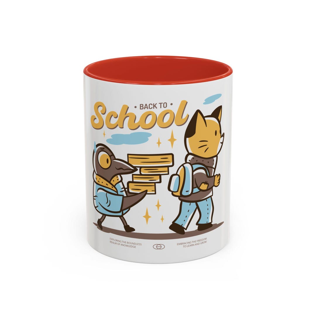 Back to School Coffee Mug: Cartoon Animals, Teacher Student Gift - Etsy
