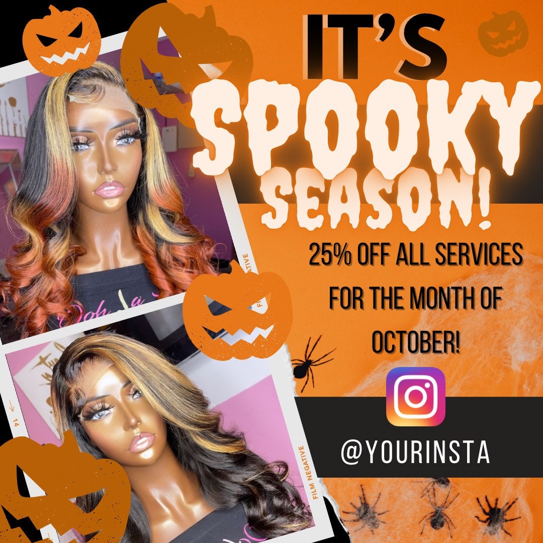 Halloween Spooky Season Flyer Template, Halloween Sale, DIY Canva Flyer ...