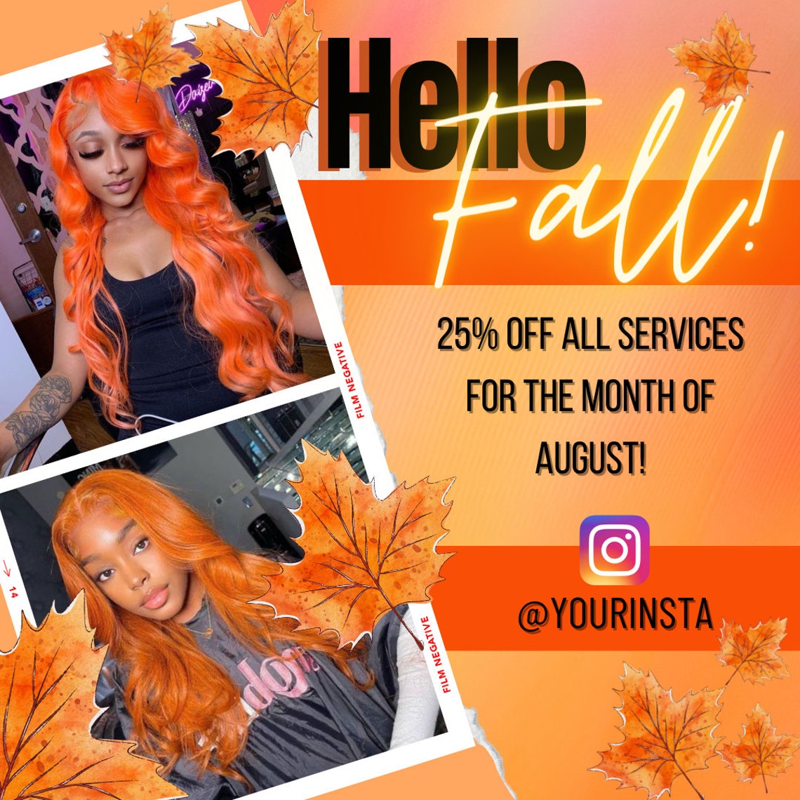 Hello Fall Flyer Template, Fall Sale, DIY Canva Flyer, Social Media ...