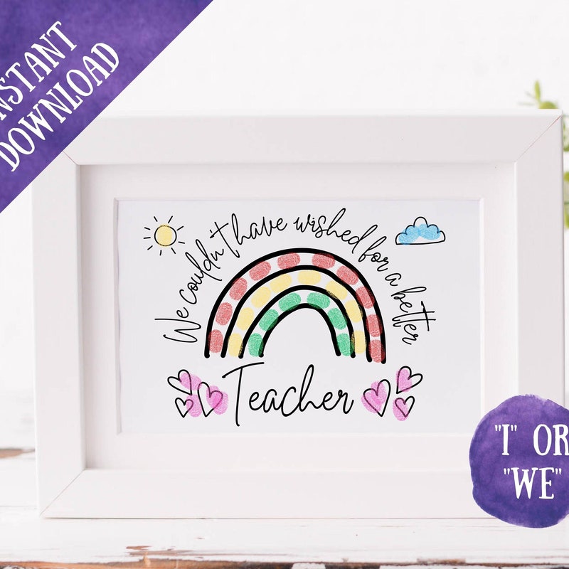 Teacher Fingerprint Art - Etsy