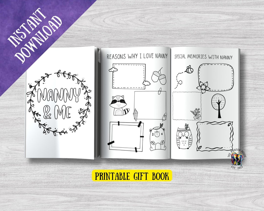 Nanny and Me, All About Nanny Printable Book, Activity for Kids, DIY ...