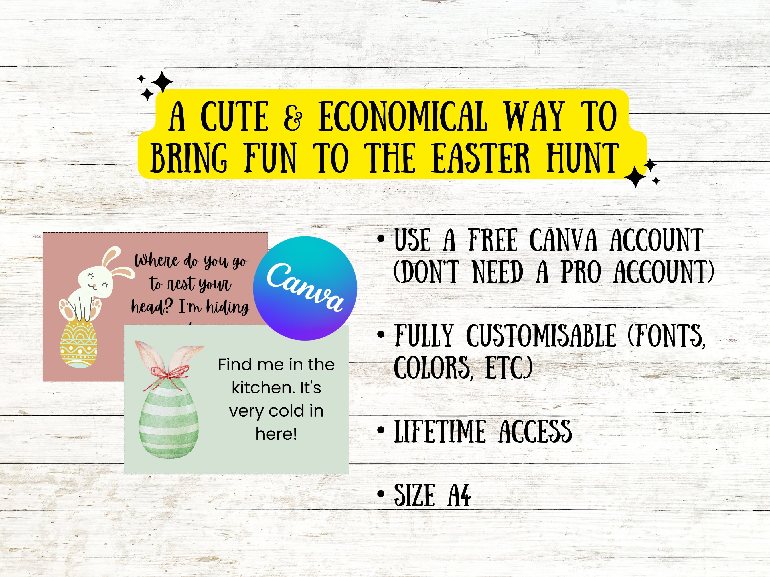 Canva Template Easter Hunt Clues, Digital Download, Colorful, Cute, DIY ...