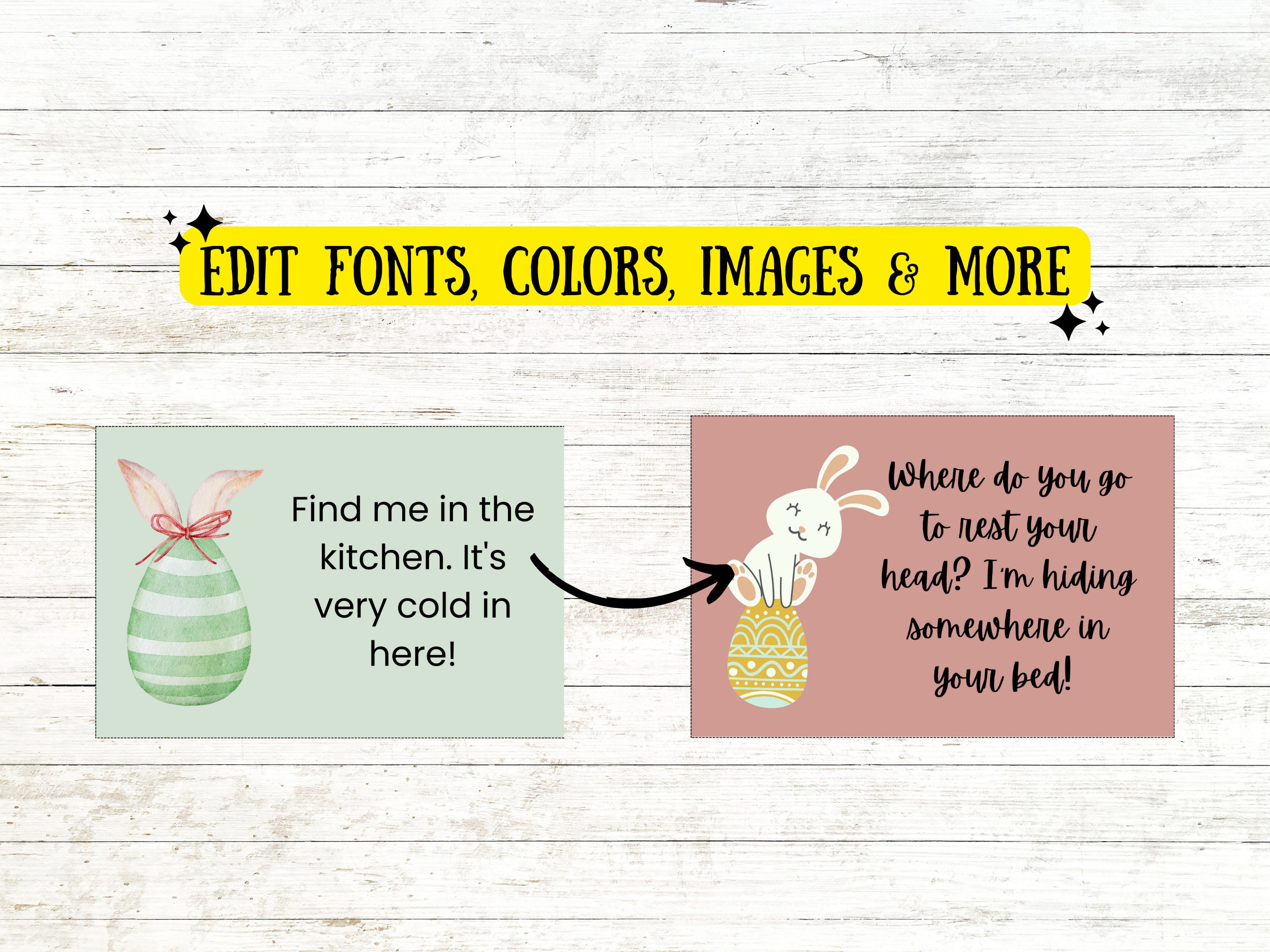 Canva Template Easter Hunt Clues, Digital Download, Colorful, Cute, DIY ...