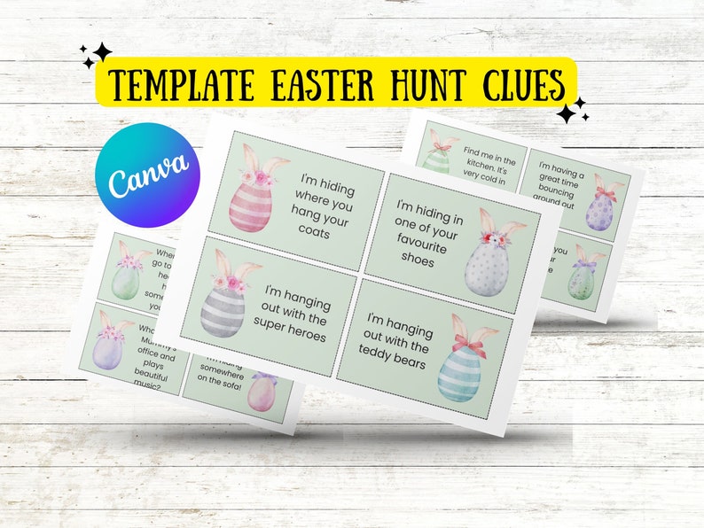 Canva Template Easter Hunt Clues, Digital Download, Colorful, Cute, DIY ...