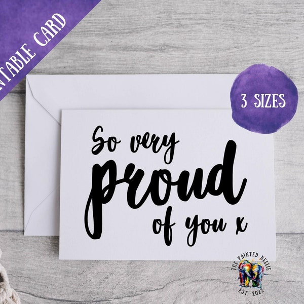 Proud of You Card Printable - Etsy