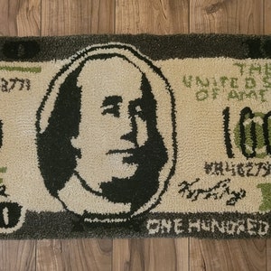 100 Dollar Bill Hand Tufted Rug ****FREE SHIPPING**** - Etsy